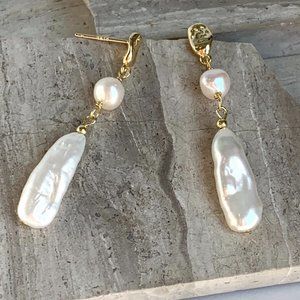 Anthropologie | Jewelry | New Anthropologie Shashi Dasha Long Pearl Earrings | Poshmark